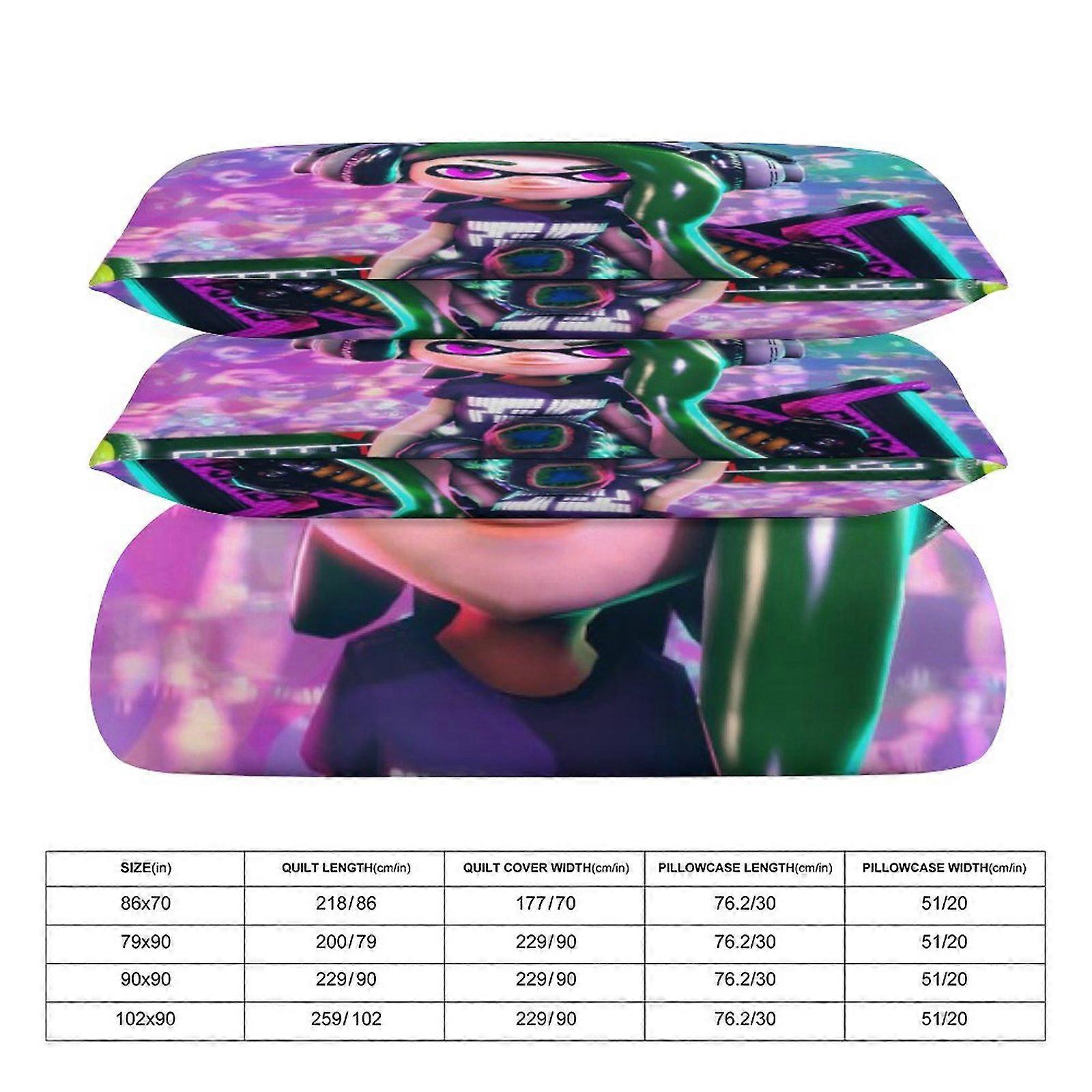 x168 Splatoon Comforter Set 3 Pieces Quilt Cover Set Soft Bedding Sets ...