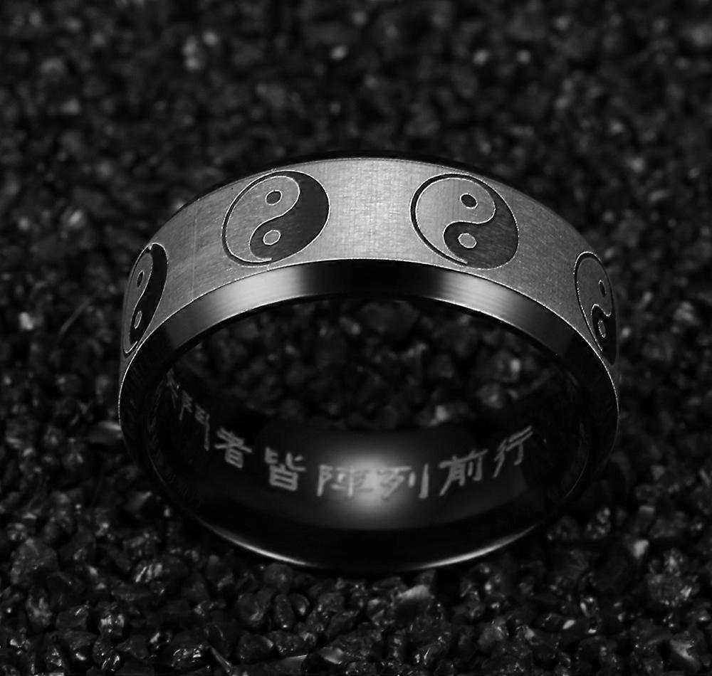 Fashion Jewelry 8 mm Men s Gossip Stainless Steel Ring Yin Yang Symbol ...