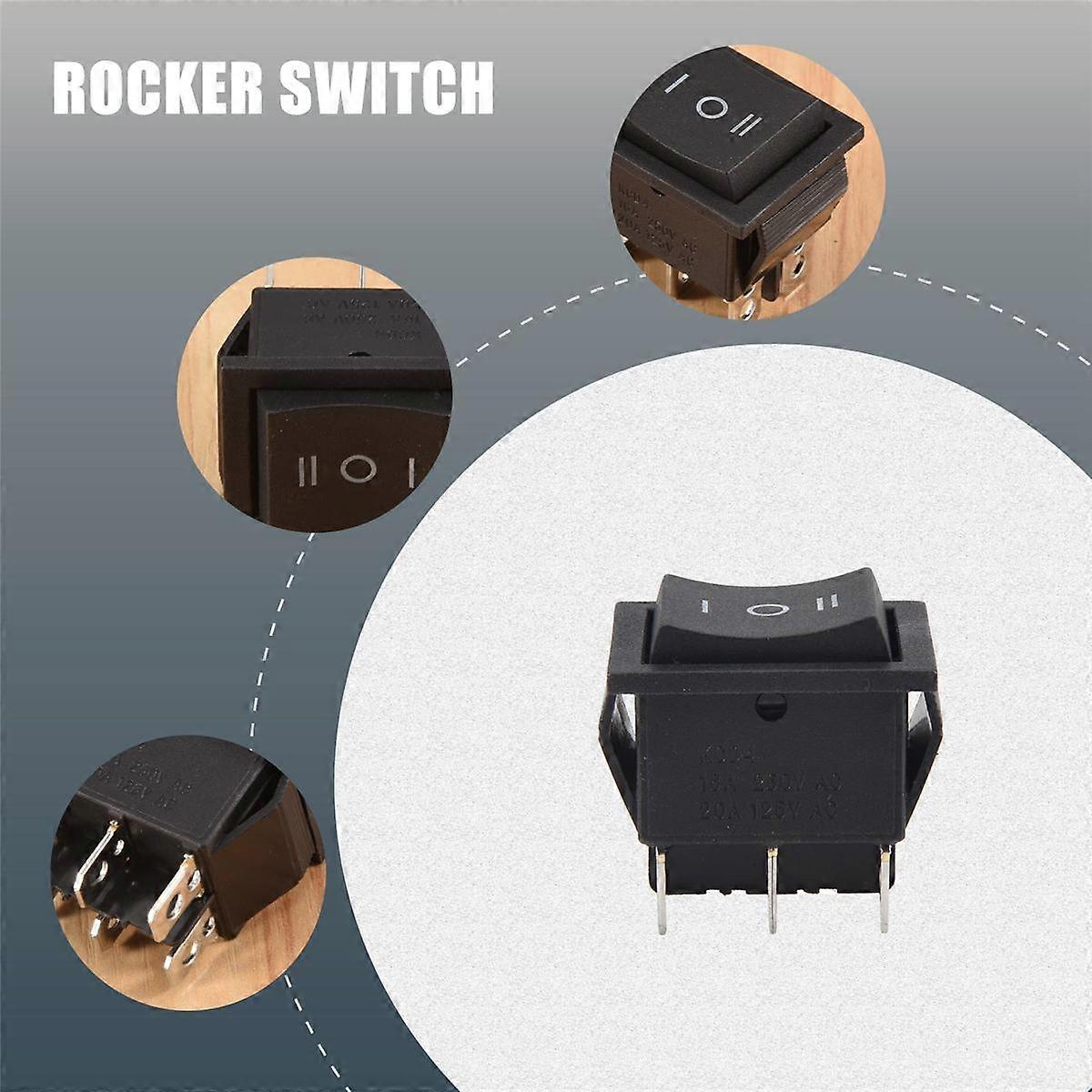 6-Terminals 3 Position ON/OFF/ON DPDT Boat Rocker Switch 16A 250VAC 20A ...