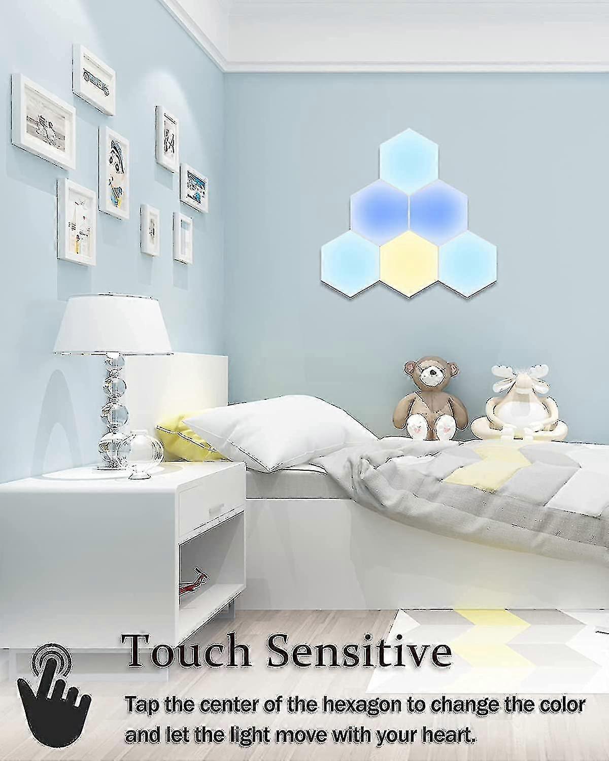 Hexagon Lights With Remote,smart Diy Hexagon Wall Lights, Dual Control ...
