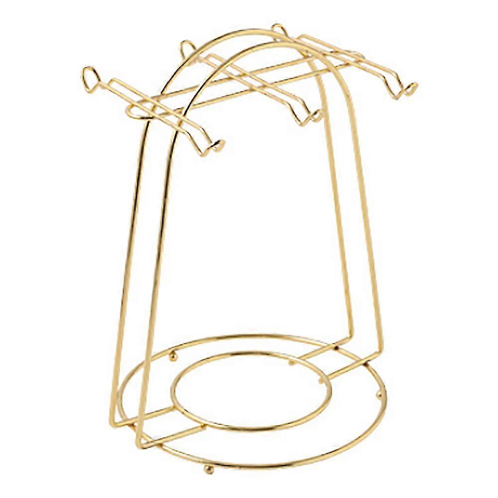 Nordic Home Kitchen Tabletop Coffee Mug Holder 6 Cups Stand Gold Metal ...