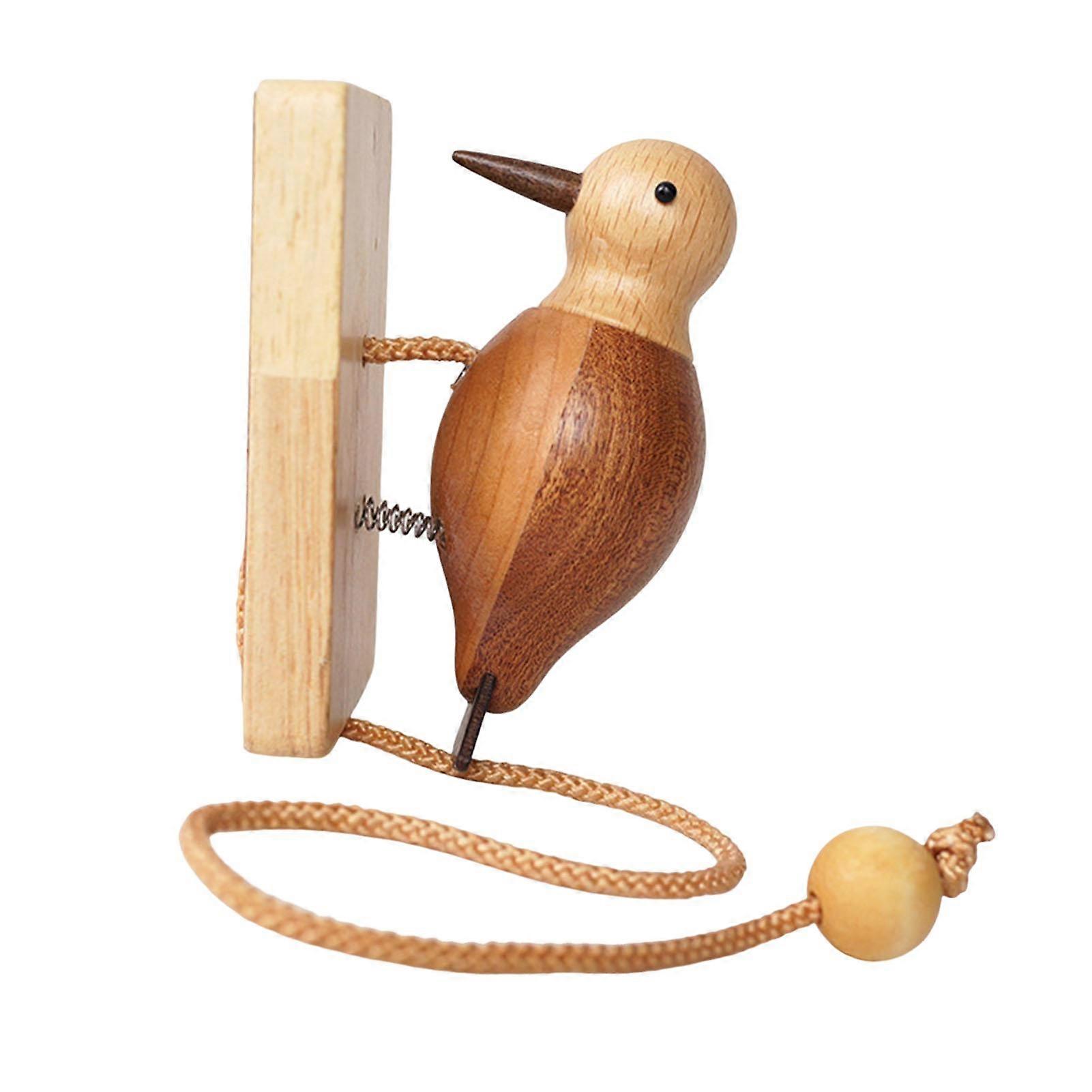 Woodpecker Doorbell Wooden Handmade Self-Adhesive Woodpecker Door ...