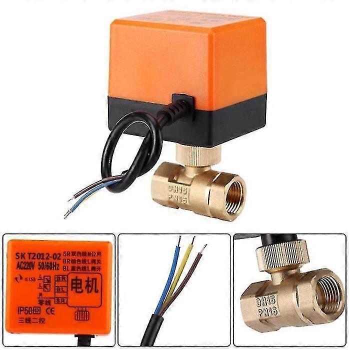Electric Ball Valve Ac 220v 2 Way Brass Electric Motorized Ball Valve Thread | Fruugo AU