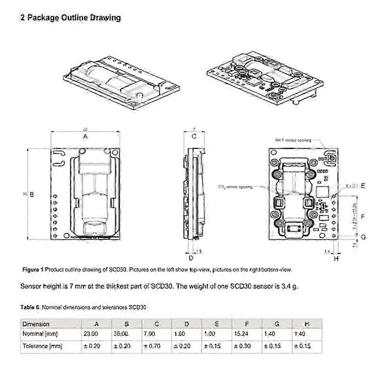 SCD30 Air Quality Sensors Module for CO2 and RH/T Measurements I2C ...