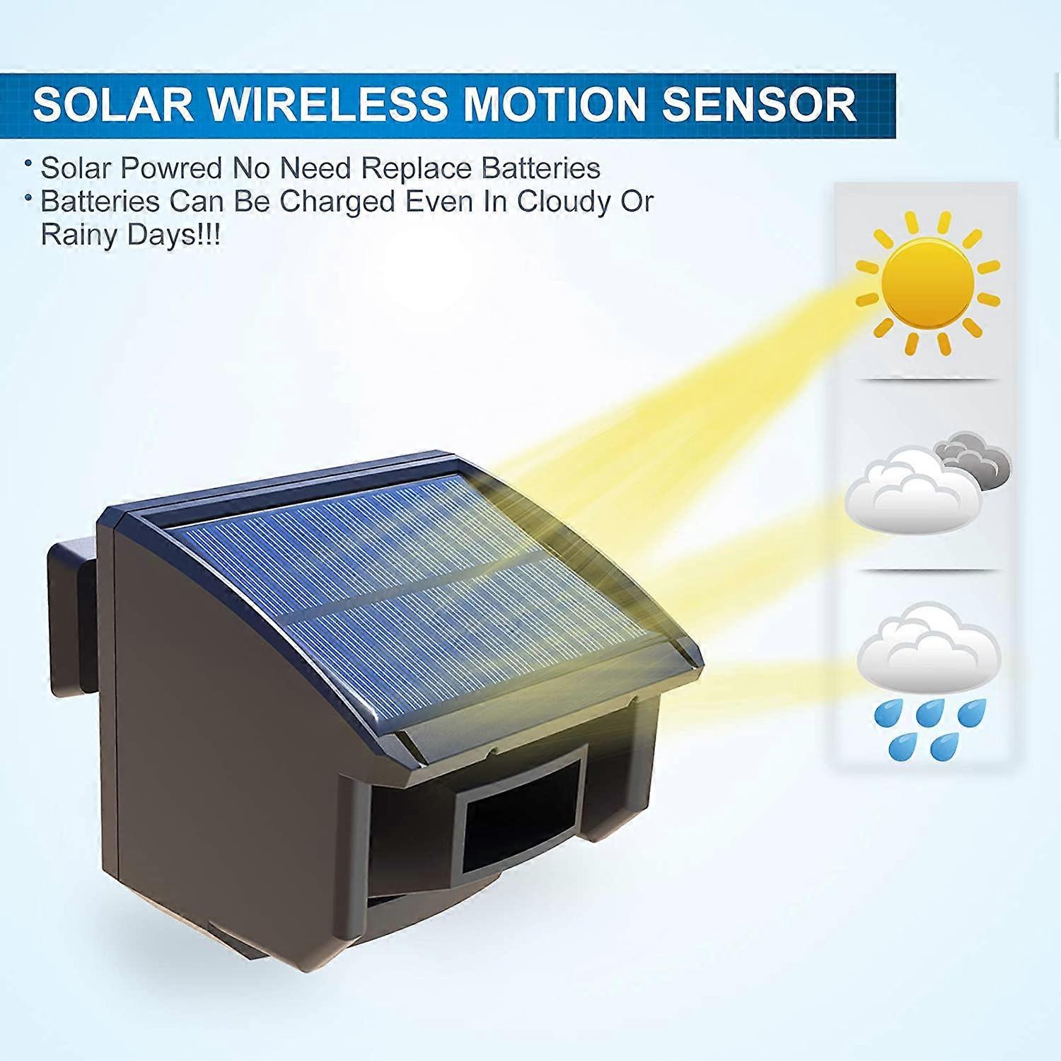 HTZSAFE 400 Meters Solar Wireless Driveway Alarm Outdoor Weather ...