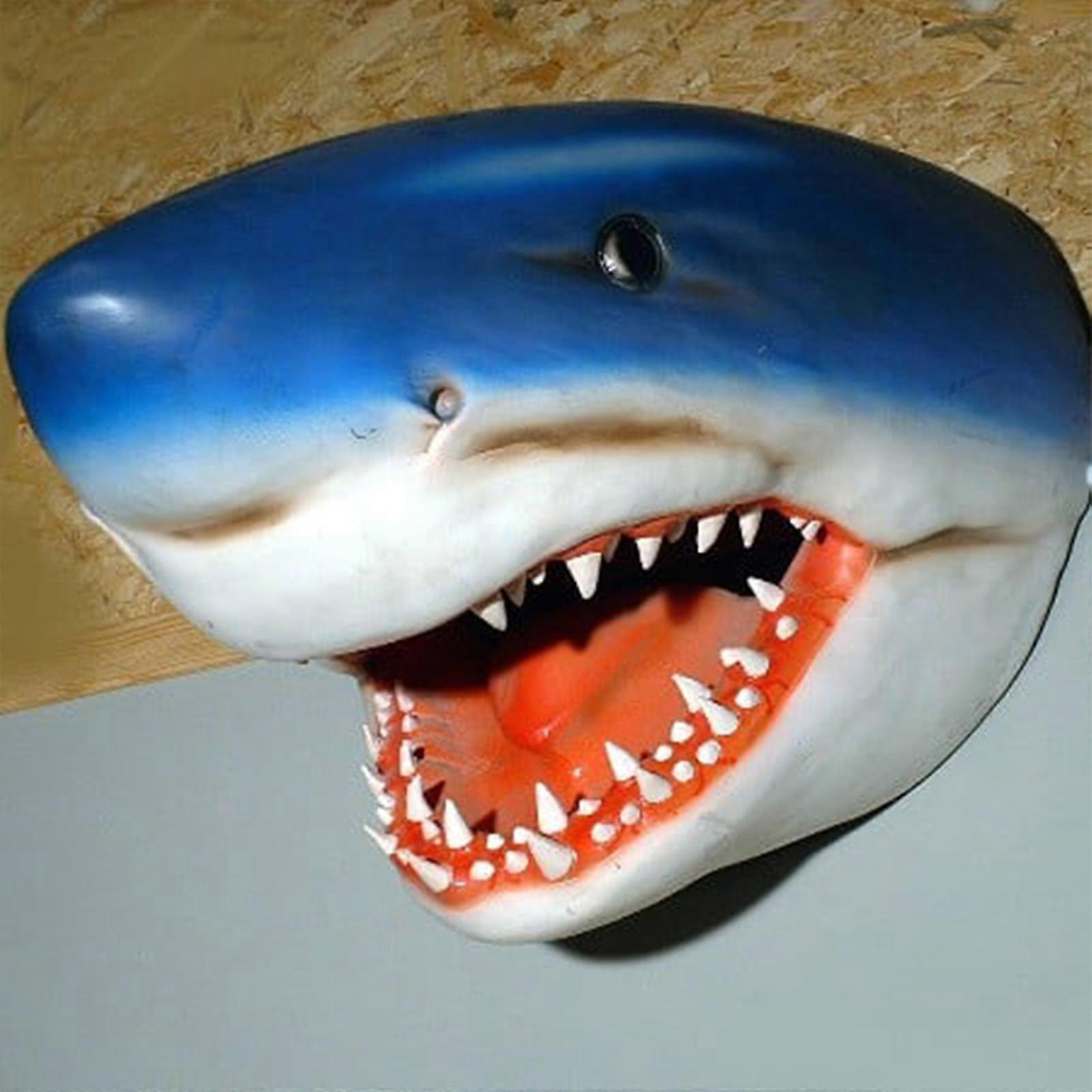 Great White Shark Head Sculpture Shark Week Decorations and Nautical ...