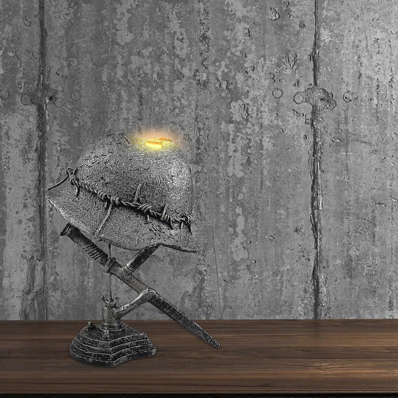 Table Lamp Statue Made From Soldier Helmet And Bayonet Best for ...
