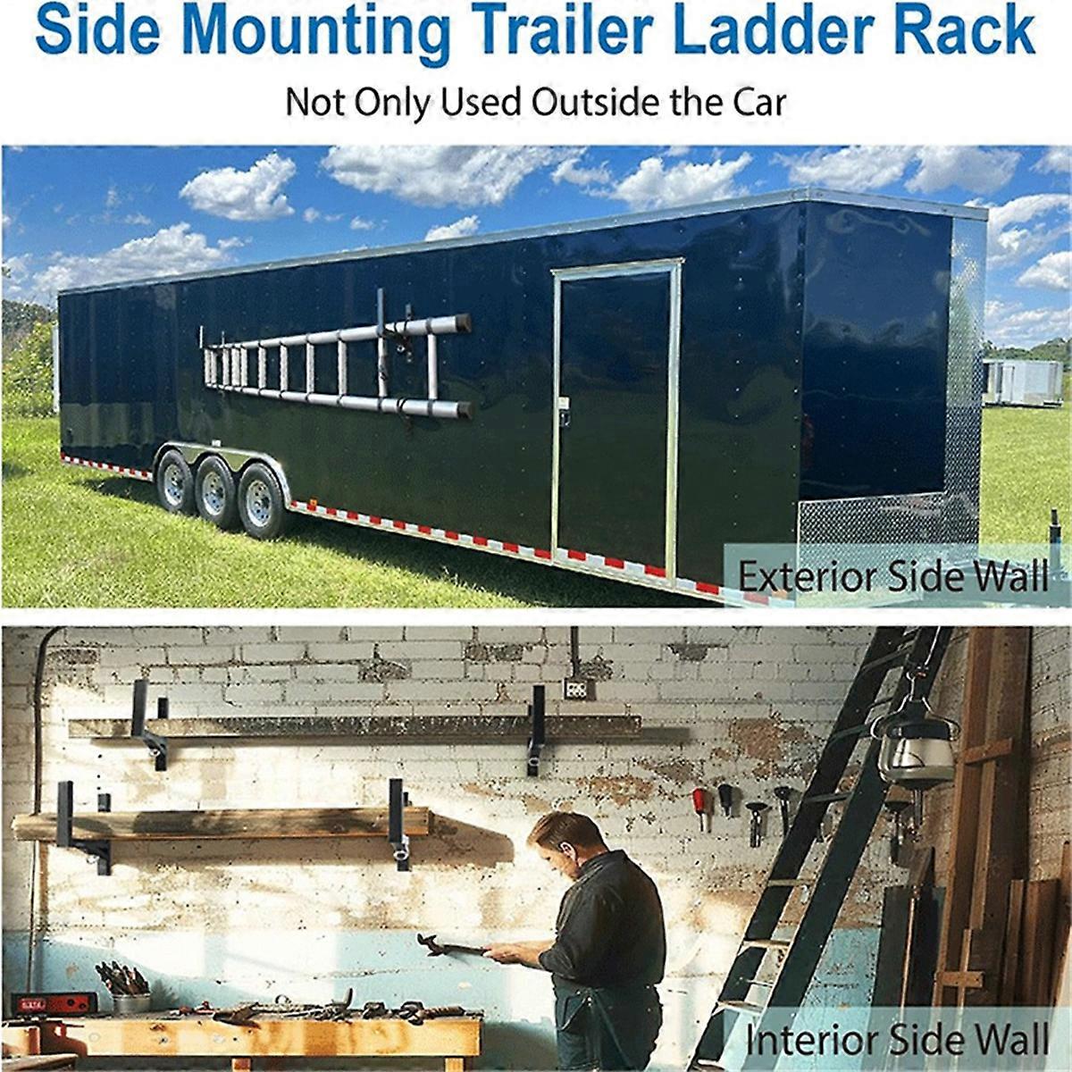 Ladder Rack for Trailer, 2 Racks Heavy Duty Steel Ladder Racks Side ...