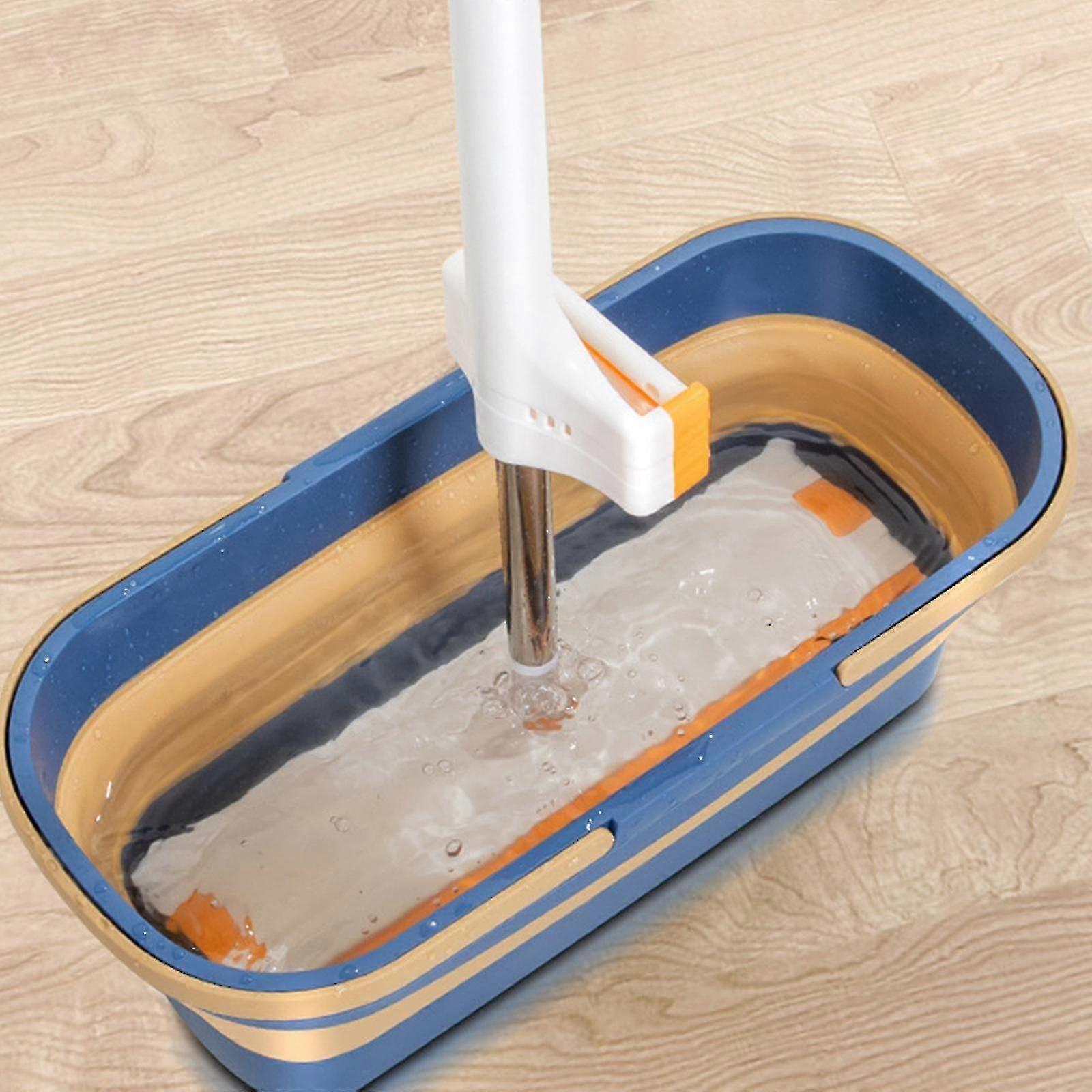 Large Flat Mop Cleaning Bucket, Large Flat Mop Floor Mop Large Foldable ...