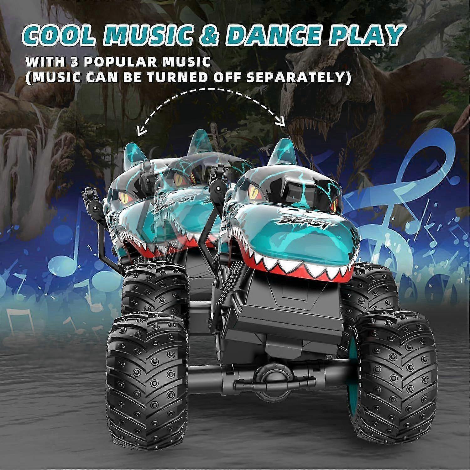 SBSG 2.4Ghz RC Monster Truck Toys for Boys, 1:20 Dinosaur Remote ...