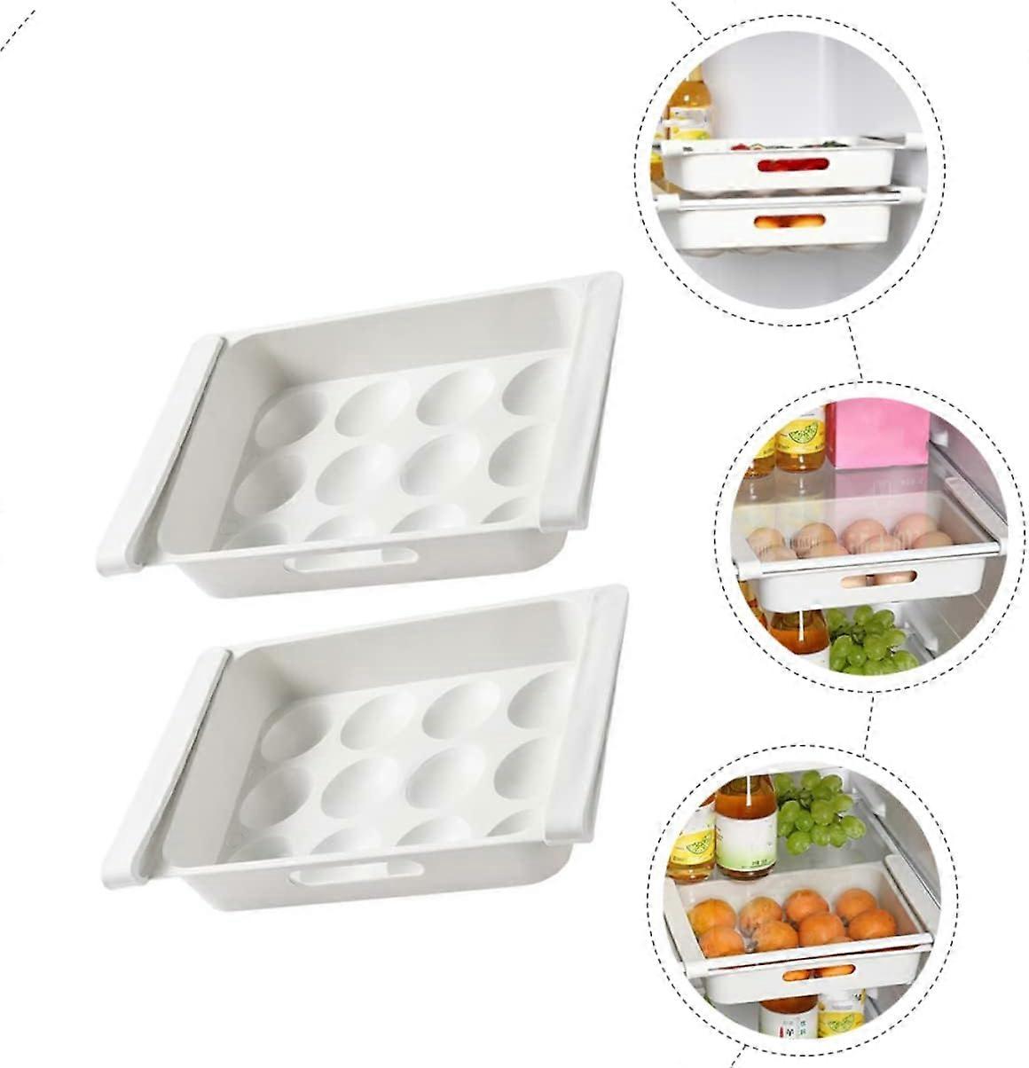 2pcs Refrigerator Storage Box For Egg Drawer Organizer Drawer Type Egg ...