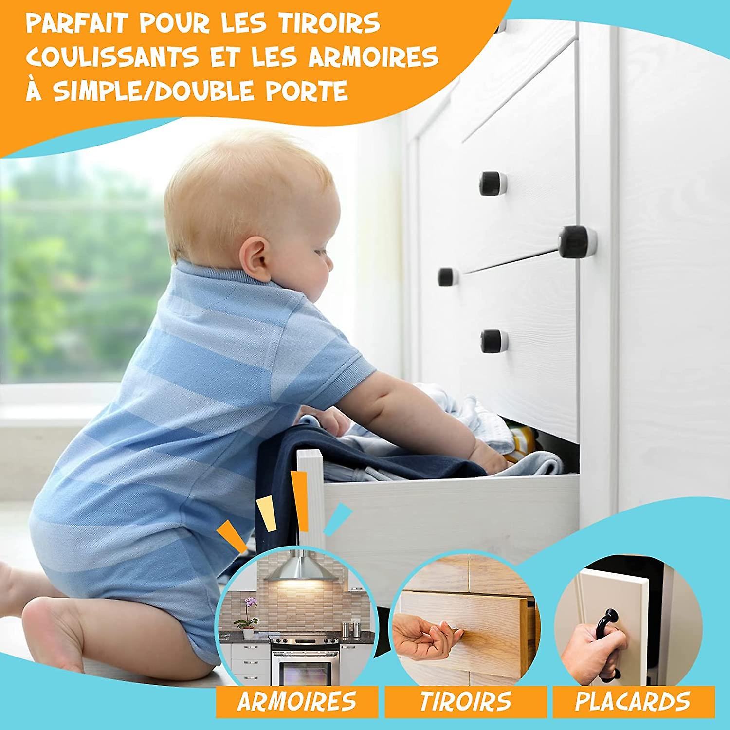 Baby Safety Cupboard Door Lock (4 Locks + 1 Key), Child Safety Drawer ...
