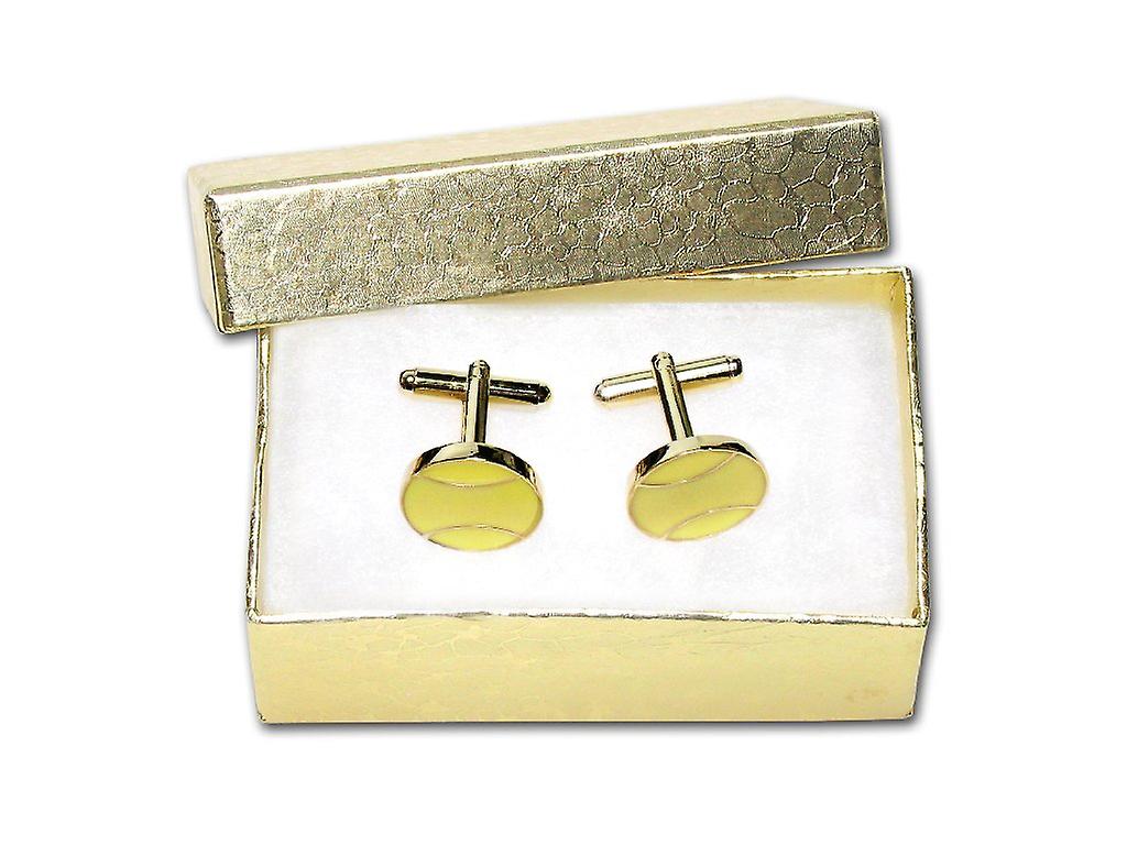 Gold-Tone Men's Cuff Links TENNIS BALL Shaped Cufflinks | Fruugo DK