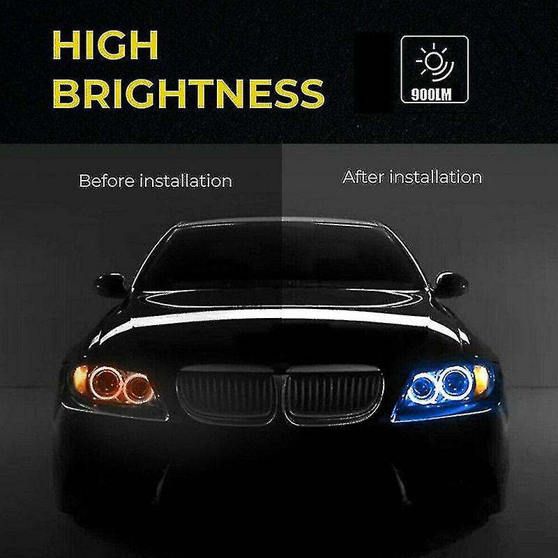 2pcs Blue Angel Eye Halo Ring Led Marker Light Bulb Kit For Bmw E90 E91 ...