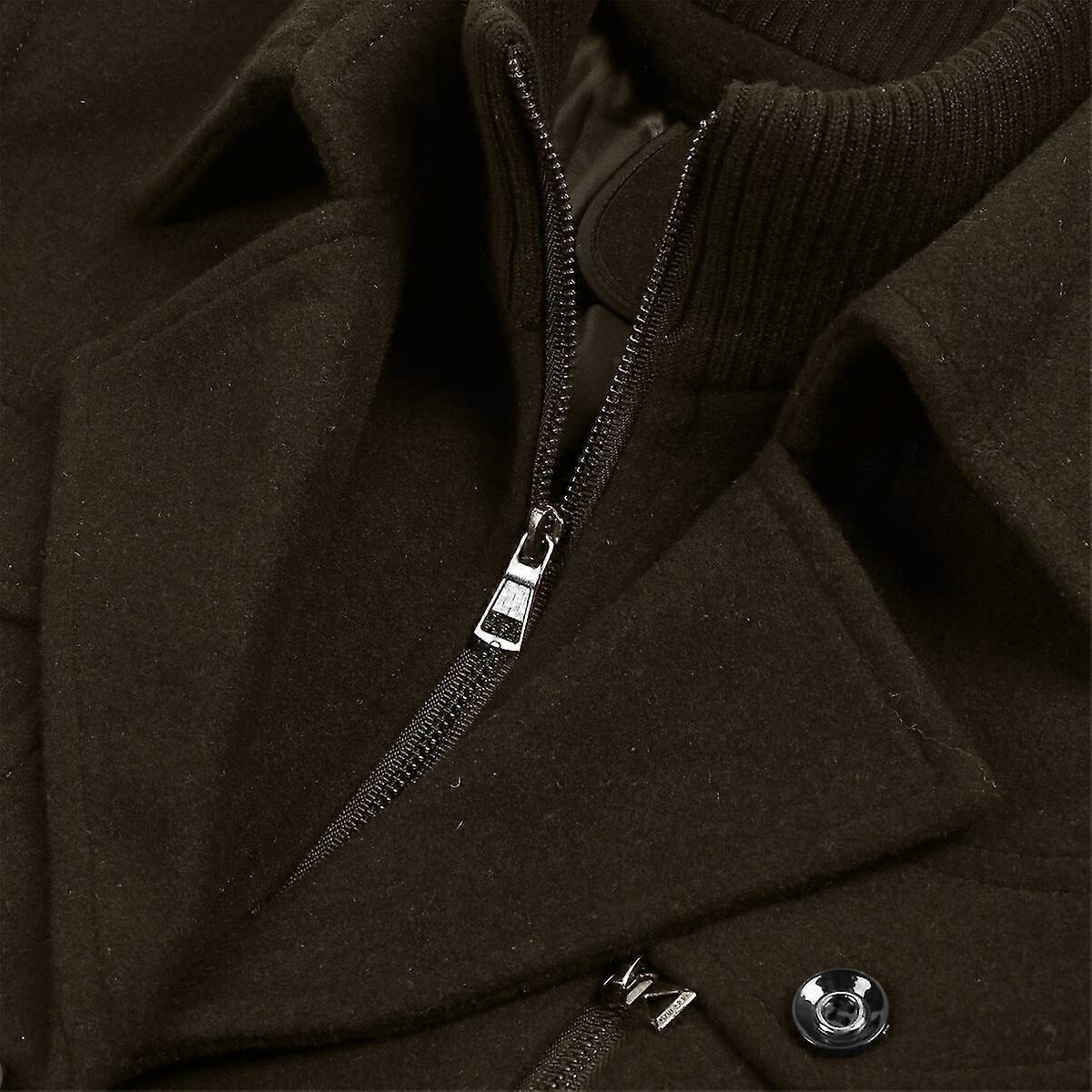 Mens Double Collar Pocket Pea Coat-qq | Fruugo UK