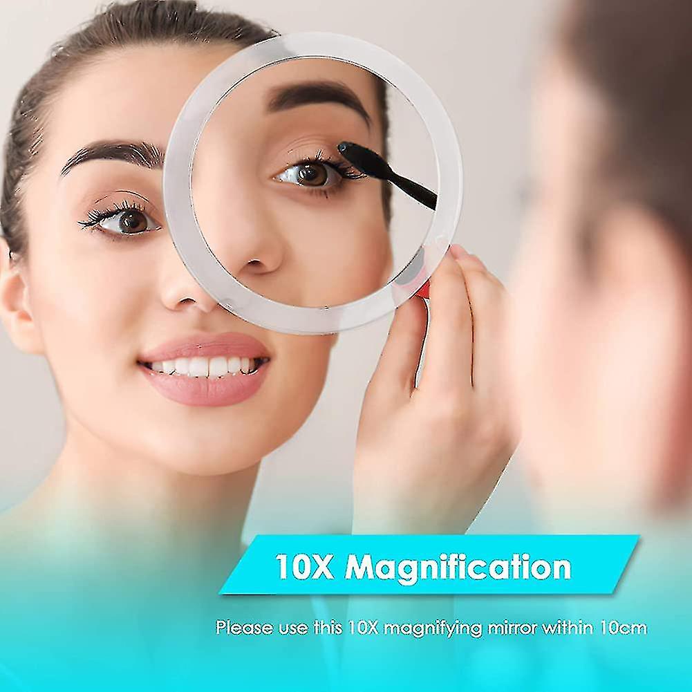 10x Magnifying Mirror With 3 Suction Cups, Make-up Mirror With 10x ...