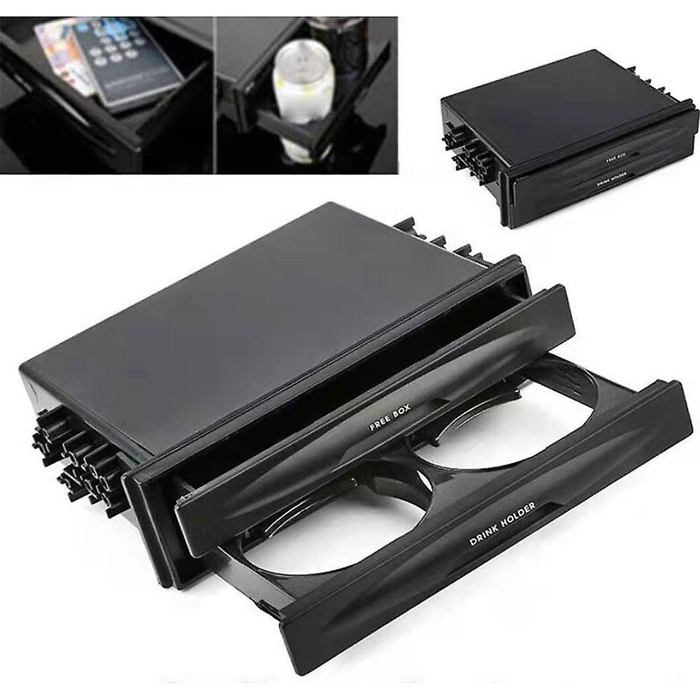 Multi-Use Car Radio 1DIN Storage Box - 2-Layer ABS Cup Holder | Fruugo UK