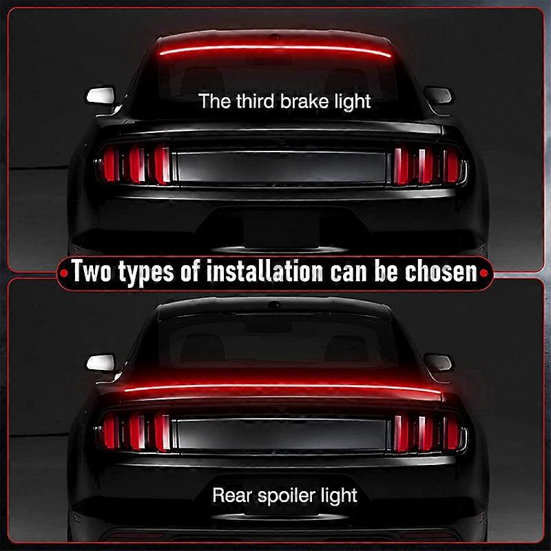 1Pcs 120cm LED Spoiler Light For Car Universal Black Carbon Fiber Car ...