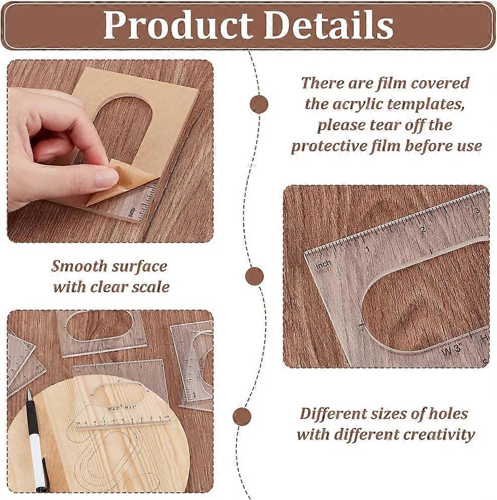 Pack of 8 Oval Inlay Template Set 4 Inch Router Template Acrylic Router ...