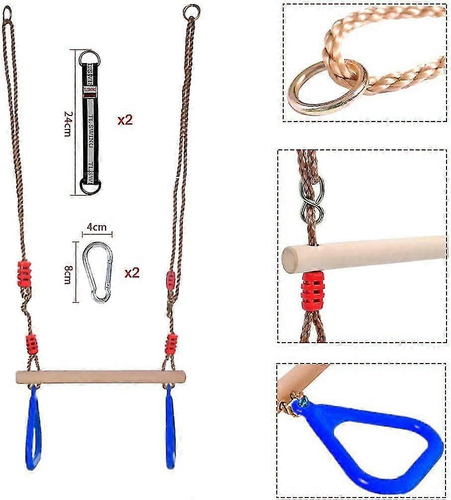 Trapeze for Swing, Trapeze for Swing, Wooden Trapeze with Rings ...