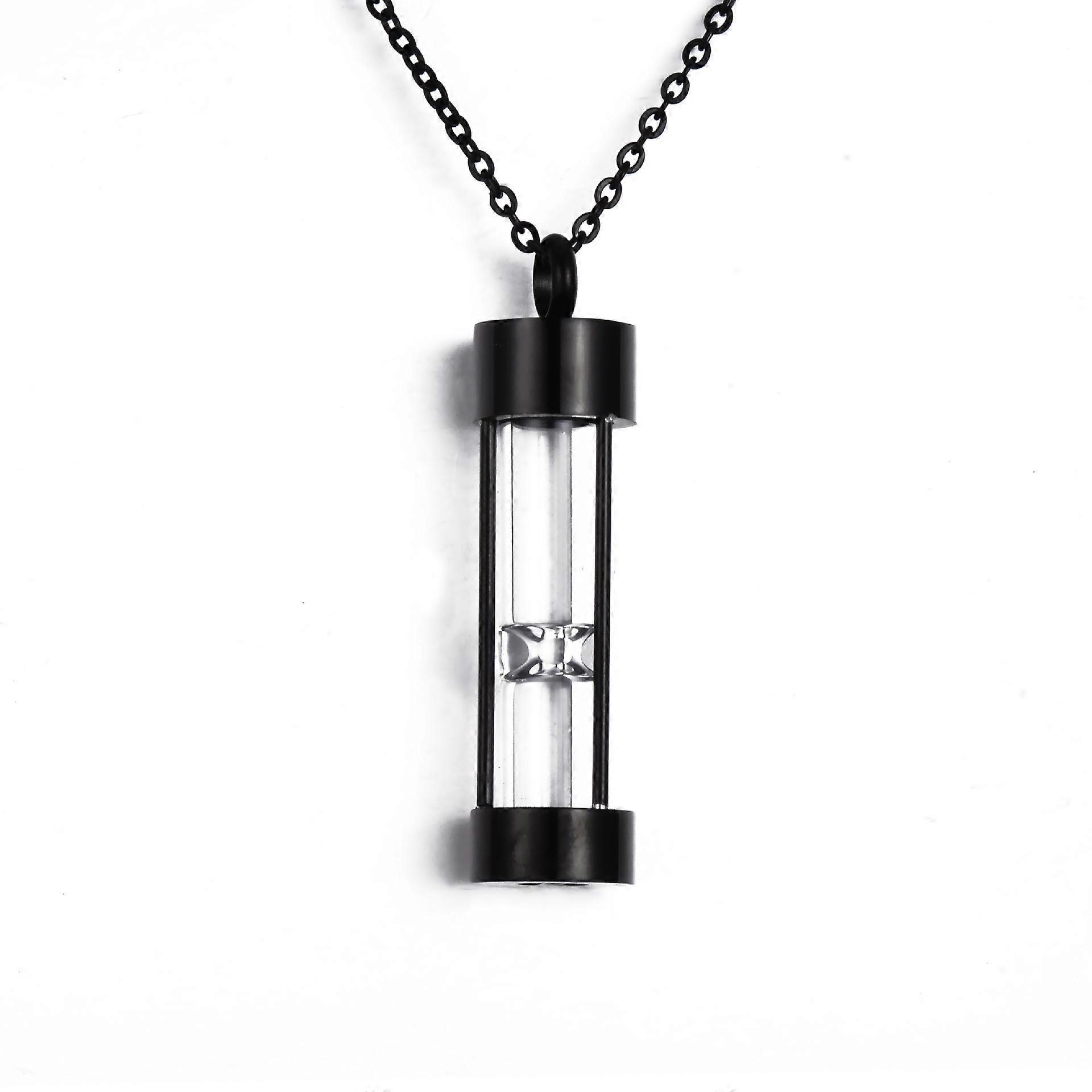 Stainless Steel Glass Hourglass Openable Pendant Necklace Hourglass ...