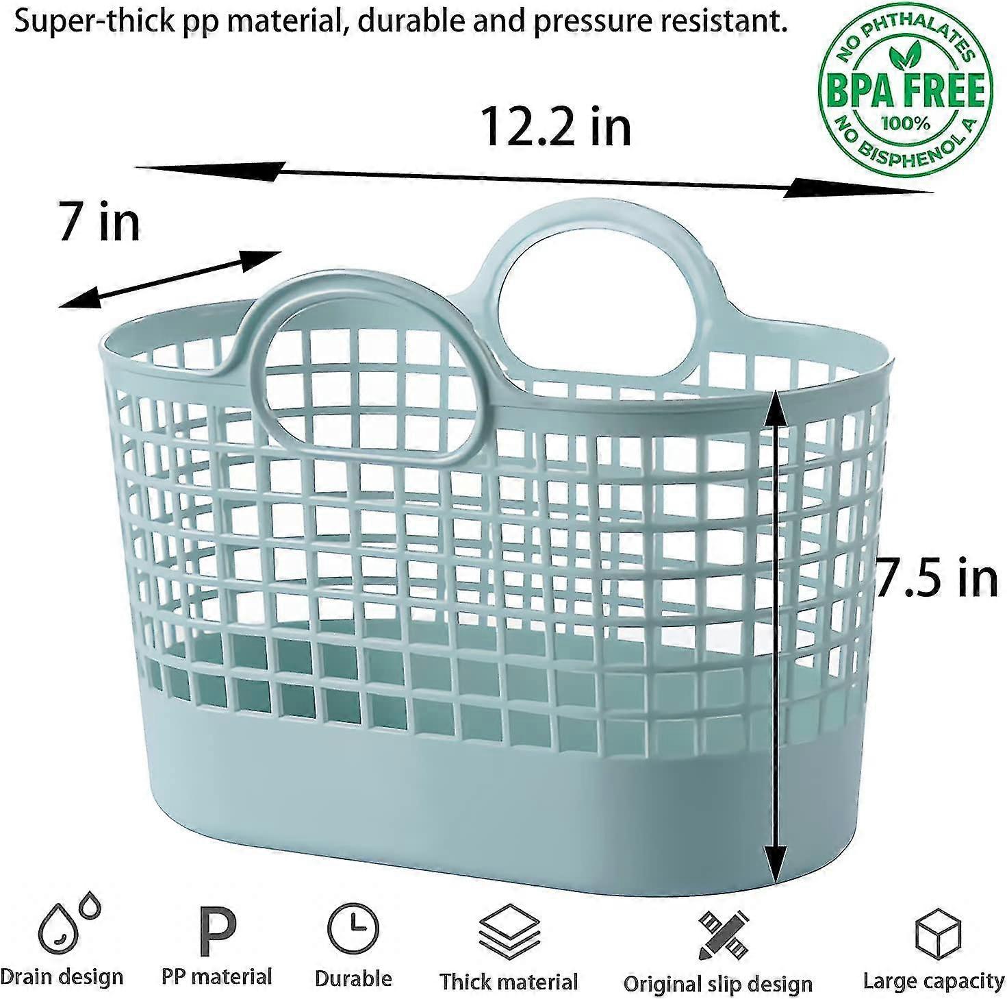 Portable Shower Caddy Basket, Plastic Storage Soft Carry Tote With ...