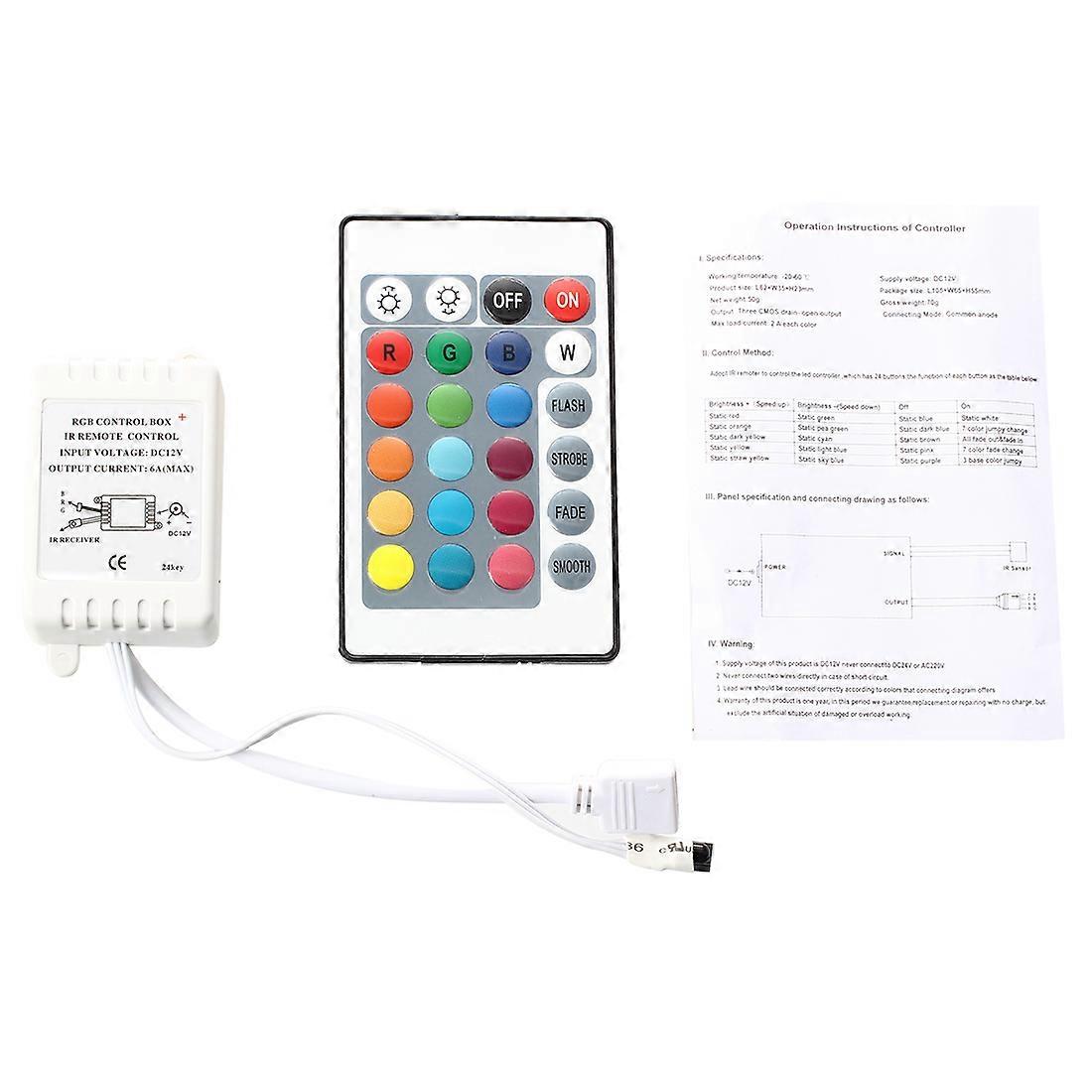 IR Box Remote Controller 24 Keys for RGB LED Light Strip | Fruugo UK