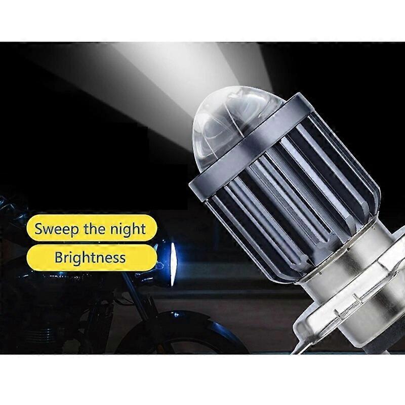 H6 BA20D Motorcycle Mini LED Projector Headlight Bulbs Dual Colors ...