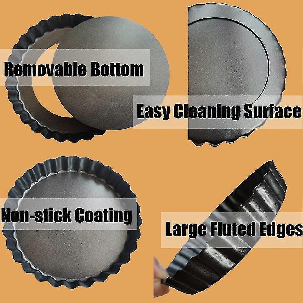 6 Pack 5 Inch Mini Tart Pans With Removable Bottom Round Quiche Pan ...
