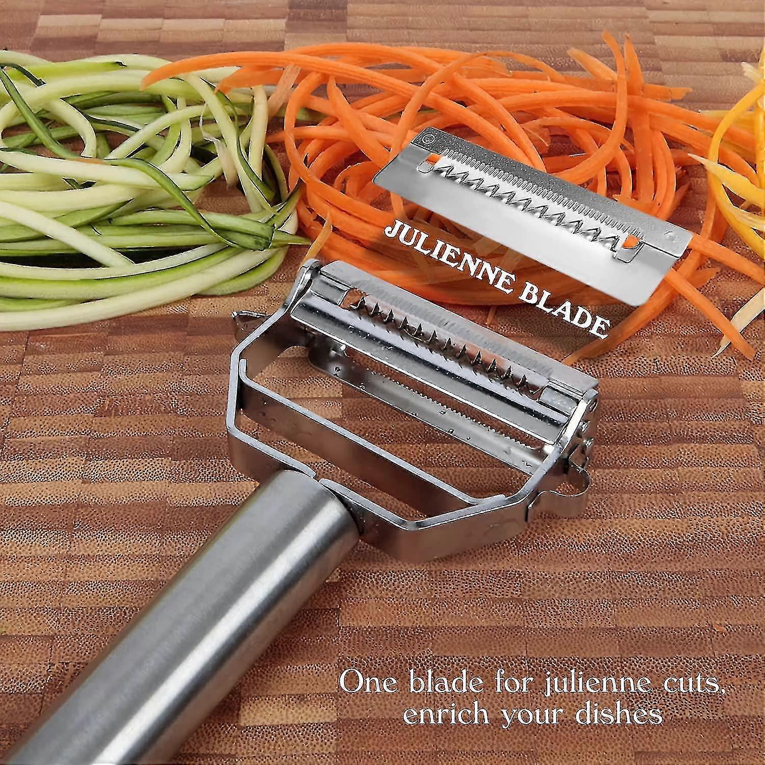 Stainless Steel Multi-function Vegetable Peeler, Julienne Cutter Slicer ...