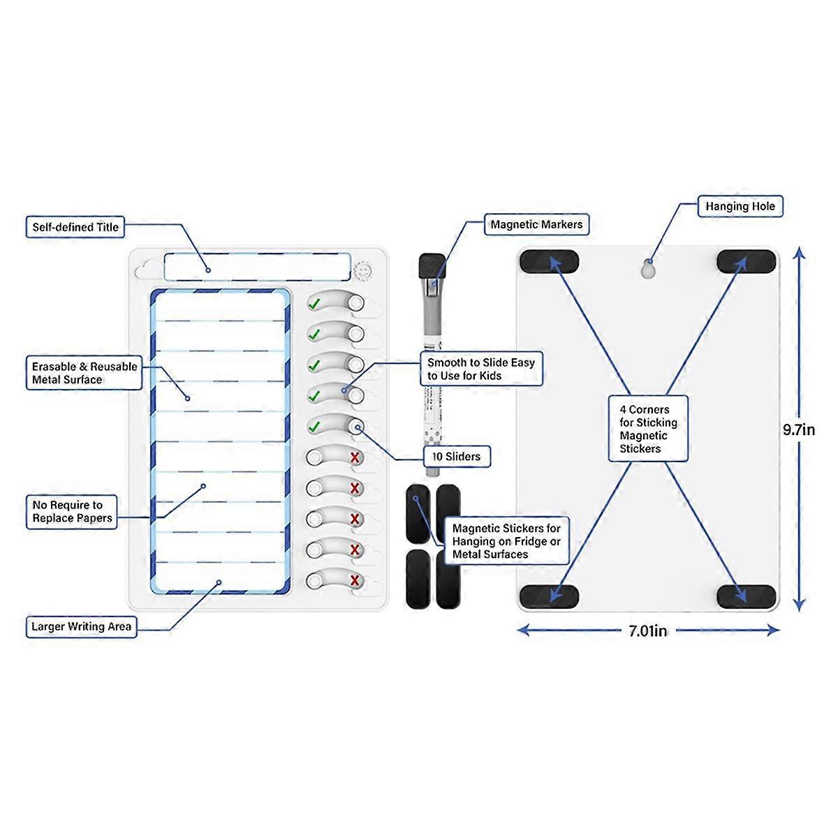 Erasable Household Watch Board Daily to Do List Planner Check for Kids ...