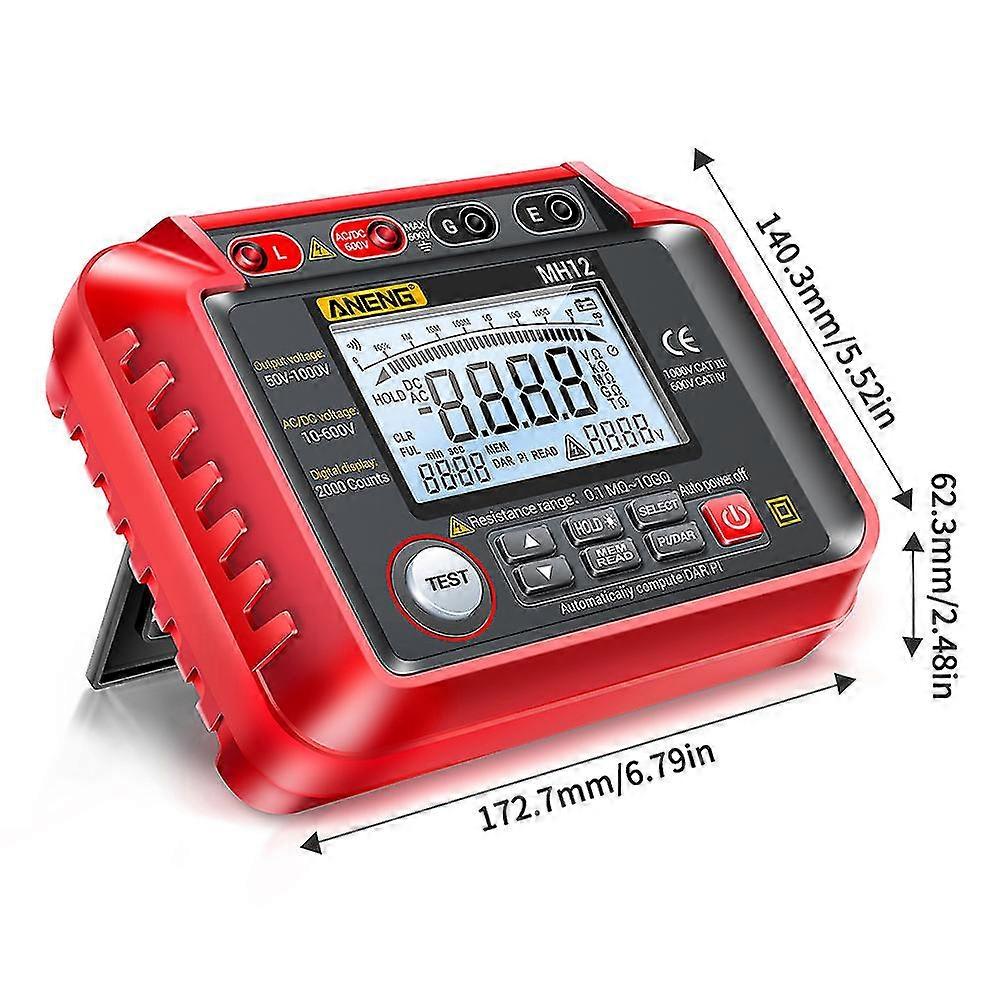 Tester Digital Ground Resistance Meter Portable Megohmmeter Meter ...