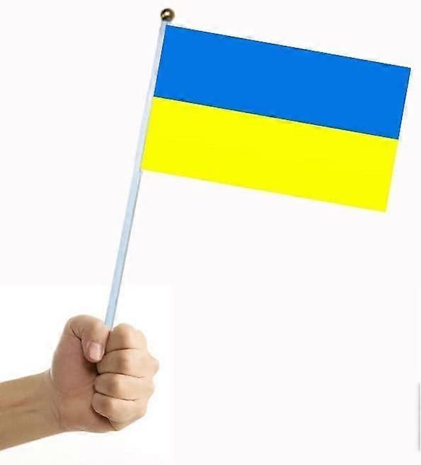 100Pcs Ukraine Hand Held Flags - (5.5x8.5in / 14 x21cm) Ukrainian ...