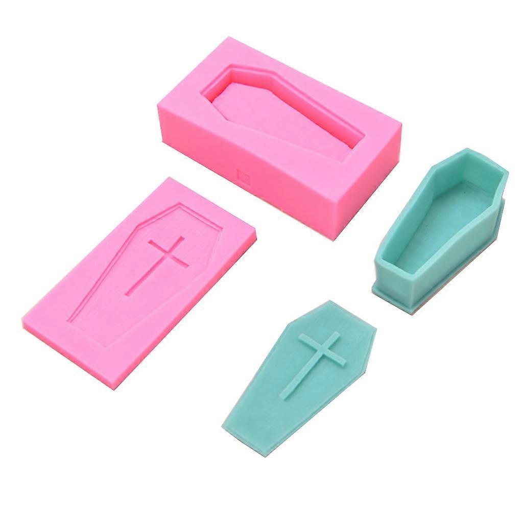 Food-Grade Halloween Silicone Baking Mold Cross Coffin Shaped Silicone ...