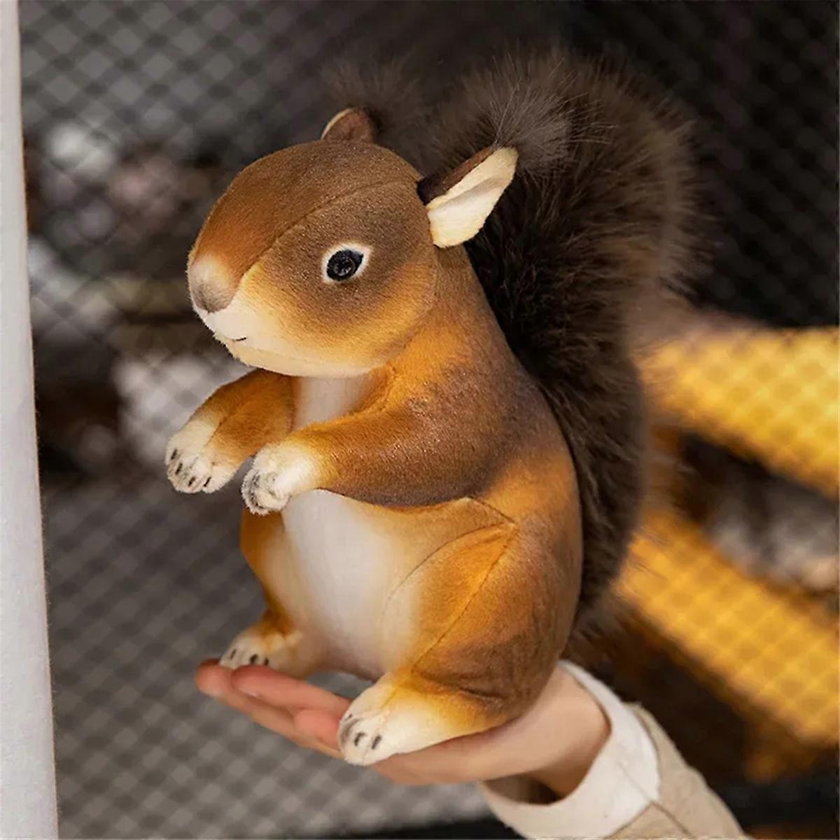 Simulation Cute Squirrel Plush Toy Soft Stuffed Cartoon Animal Doll ...