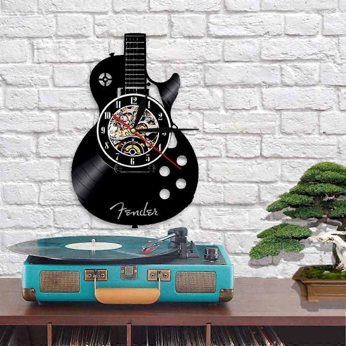 SBSG Guitar Vinyl Wall Clock Gifts for Holiday ,12Black Music Wall ...