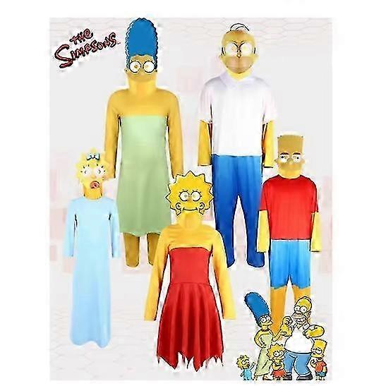 Boys Bart Simpson Costume Jumpsuits Lisa Marge Homer and Marge Cosplay ...