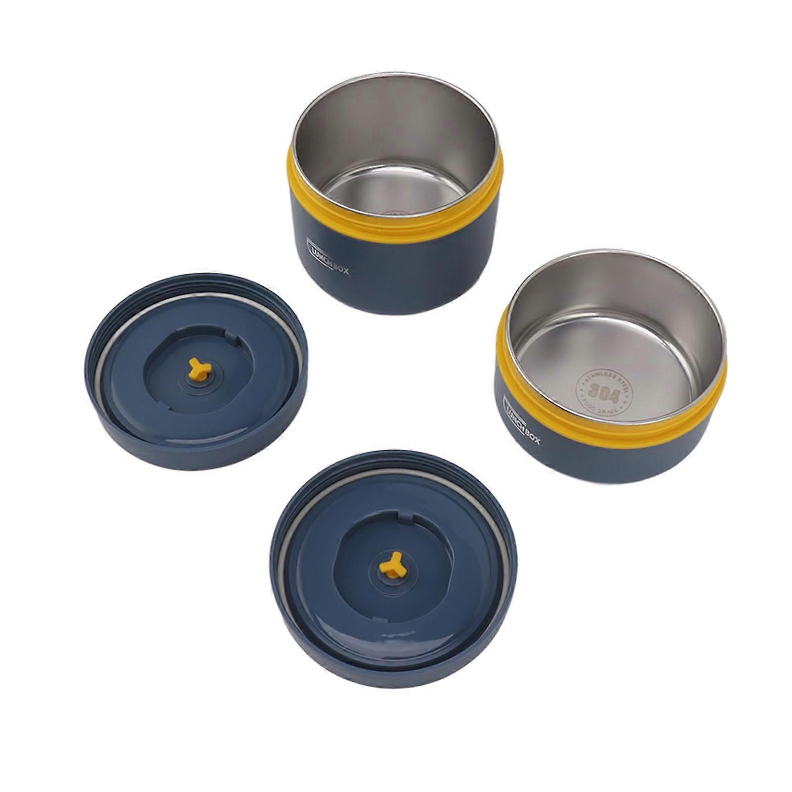 Bento Lunch Box Round with Lid Bag Leakage Proof Stainless Steel Safe ...