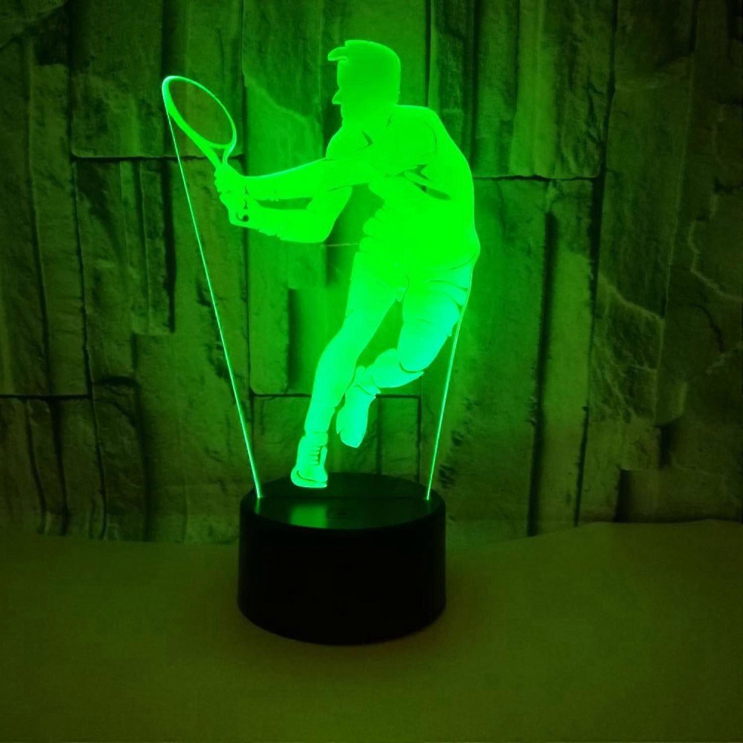 JUSTUP Play Tennis Home Decoration Creative 3D Illusion Lamp LED Night ...