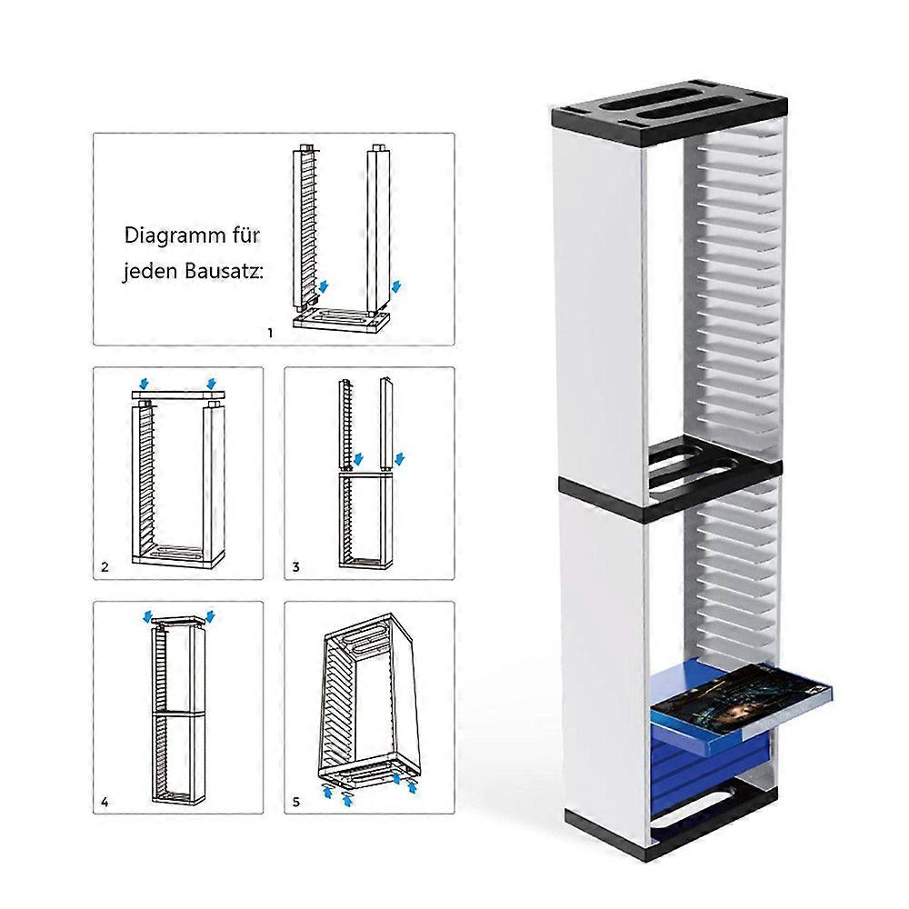 CD Rack CD Storage Rack CD Game Disc Storage Tower, Universal Game Blu ...