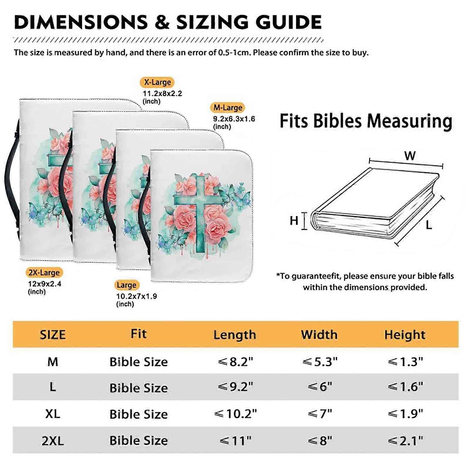 Floral Bible Cover Bible Case Leather Bible Cover Study Bible Carrying ...