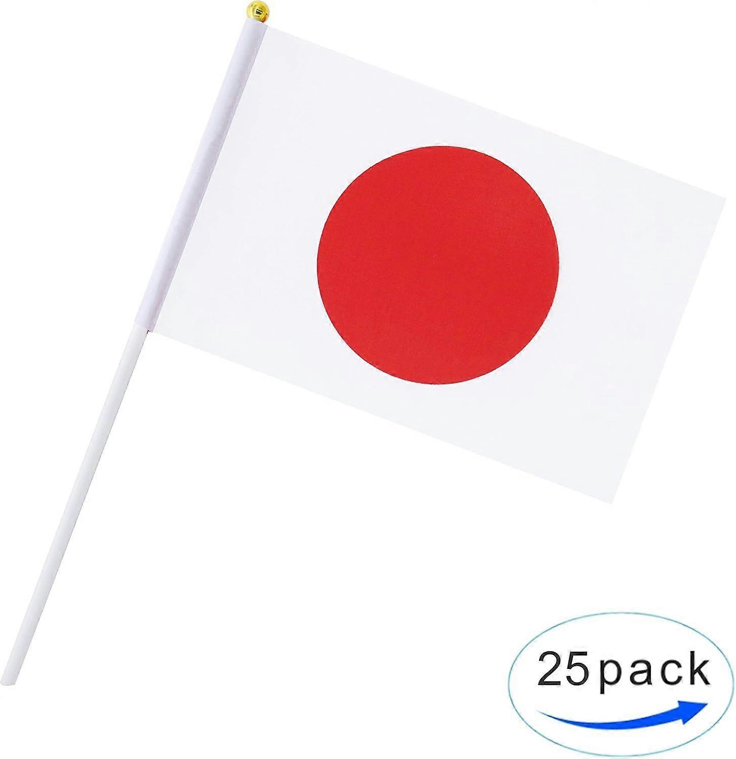25 Pack Hand Held Small Mini Flag Japan Flag Japanese Flag Stick Flag ...