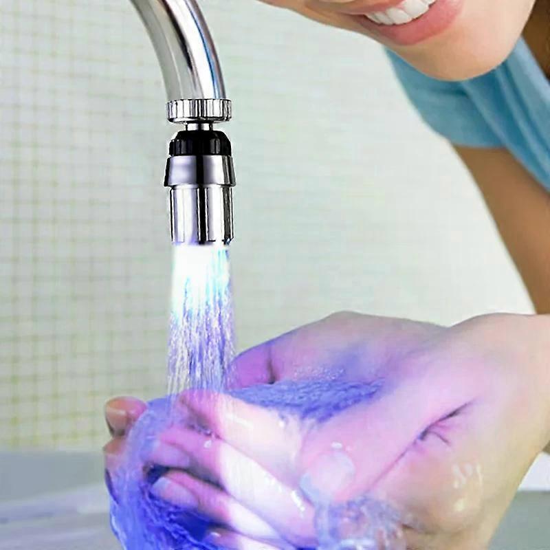 Rotatable LED Light Faucet Head Aerators Temperature Control 3 Colors ...