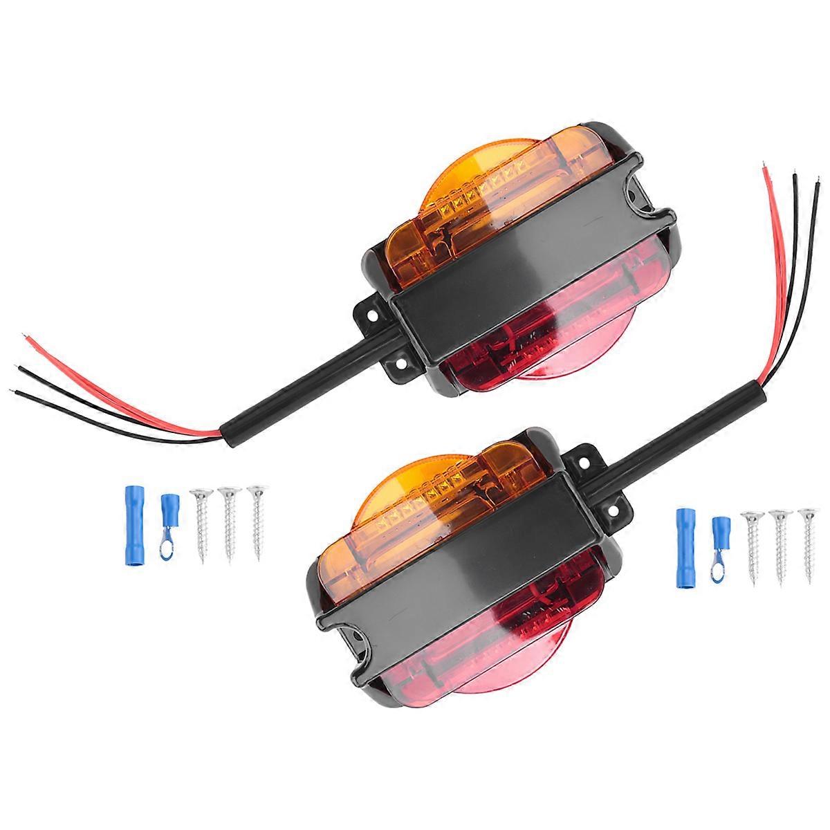 2PCS Amber/Red LED Marker Lights LED Clearance Trailer Lights Trailer ...