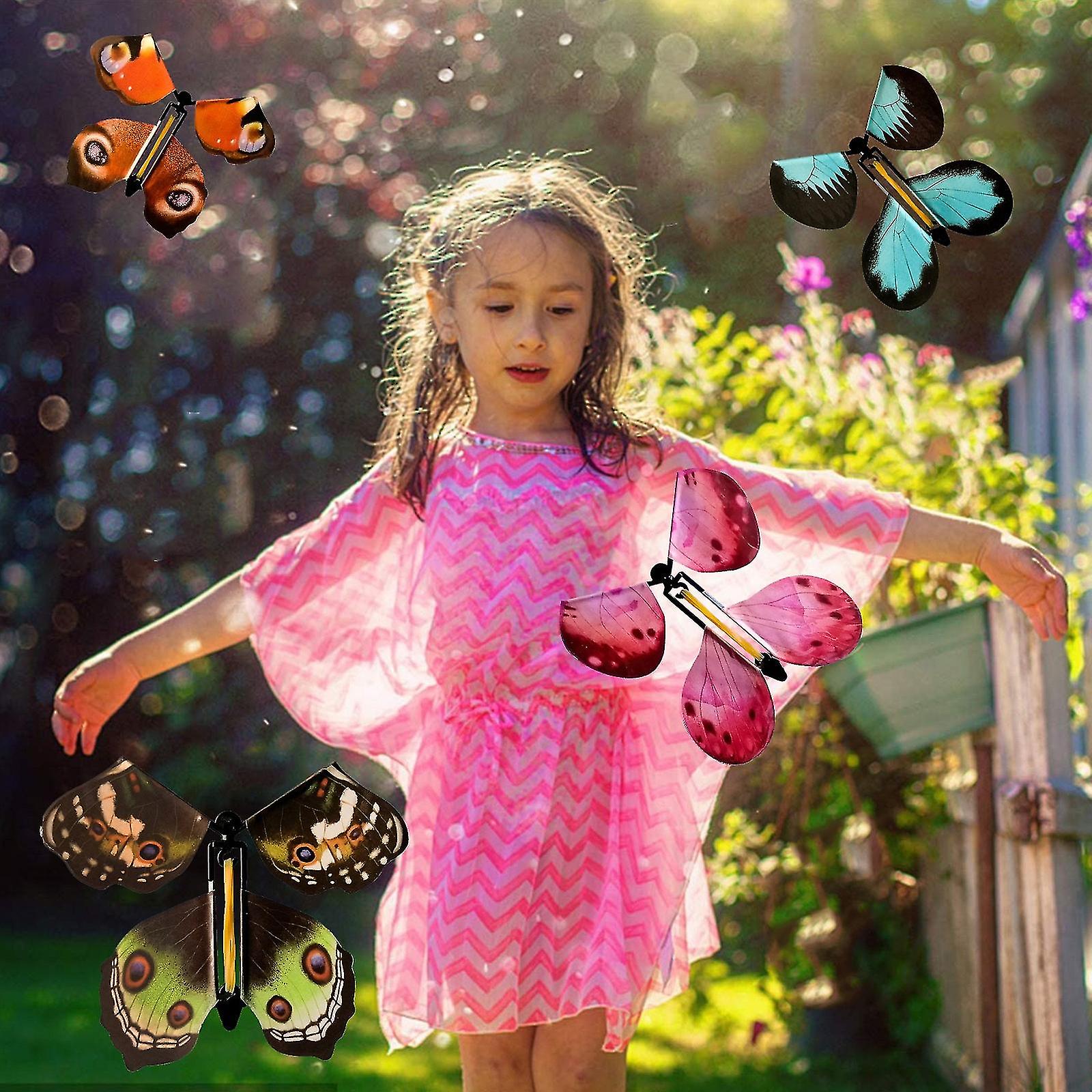 Wrap Magic Flying Butterfly Clockwork Rubber Band Powered Butterfly ...