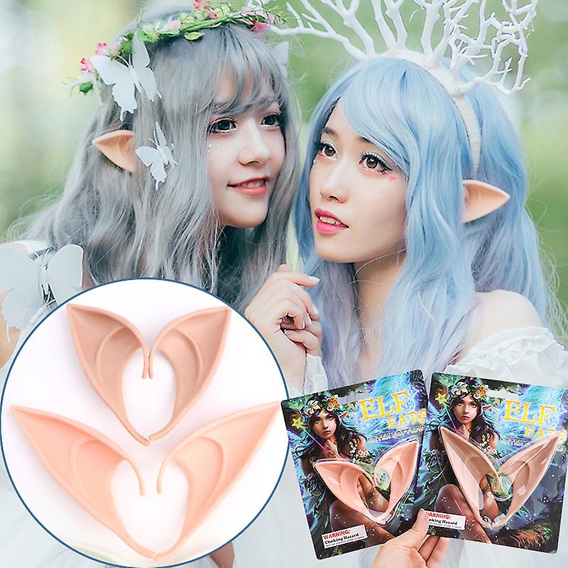 A Pairs Halloween Elf Ears Soft Pointed Tips Costume Cosplay Halloween ...