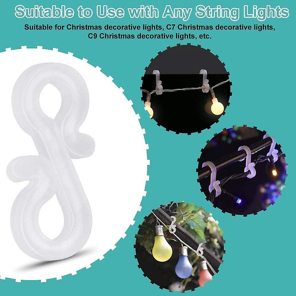 50 PCS Plastic Christmas Gutter Hook White Christmas Light Hooks Gutter ...