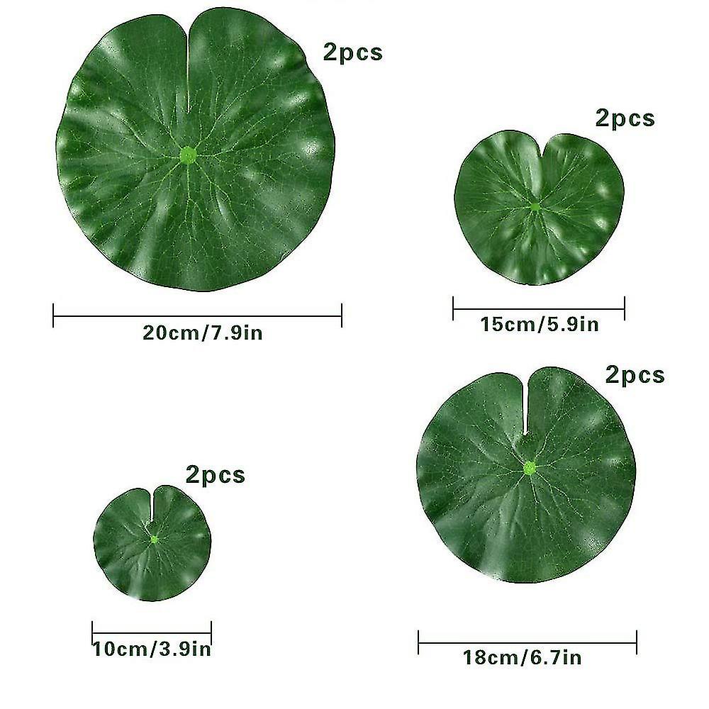 4 Sizes Artificial Floating Plants Lotus Leaf Realistic Water Lily Pads ...