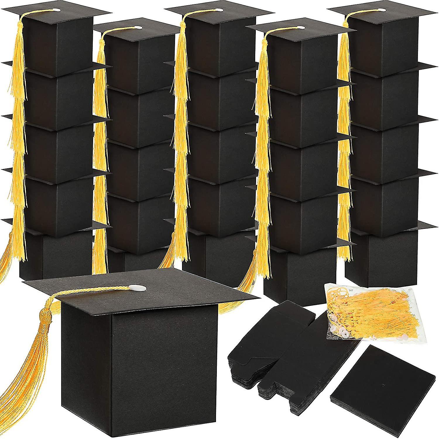 Graduation Decorations 50pcs Graduation Candy Box Diy Grad Cap Box ...