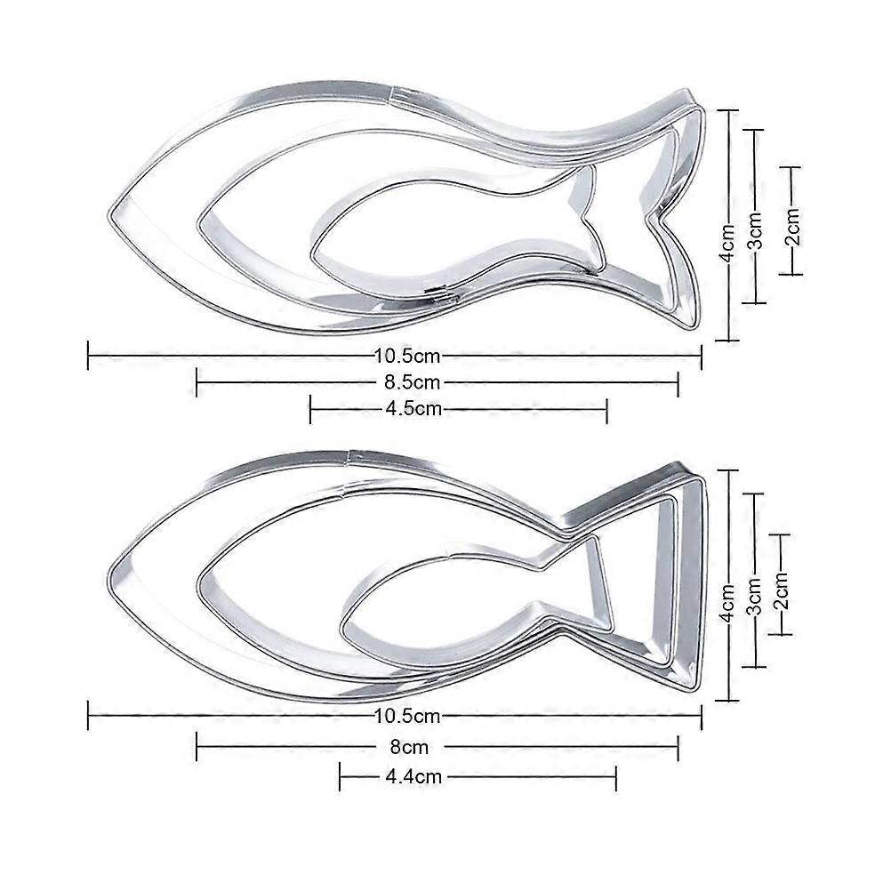 6pcs/set Stainless Steel Fish Biscuit Cutters Fish Shape Cutters ...